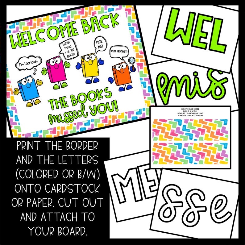 Back to School Bulletin Board Library and Reading | Classroom Door ...