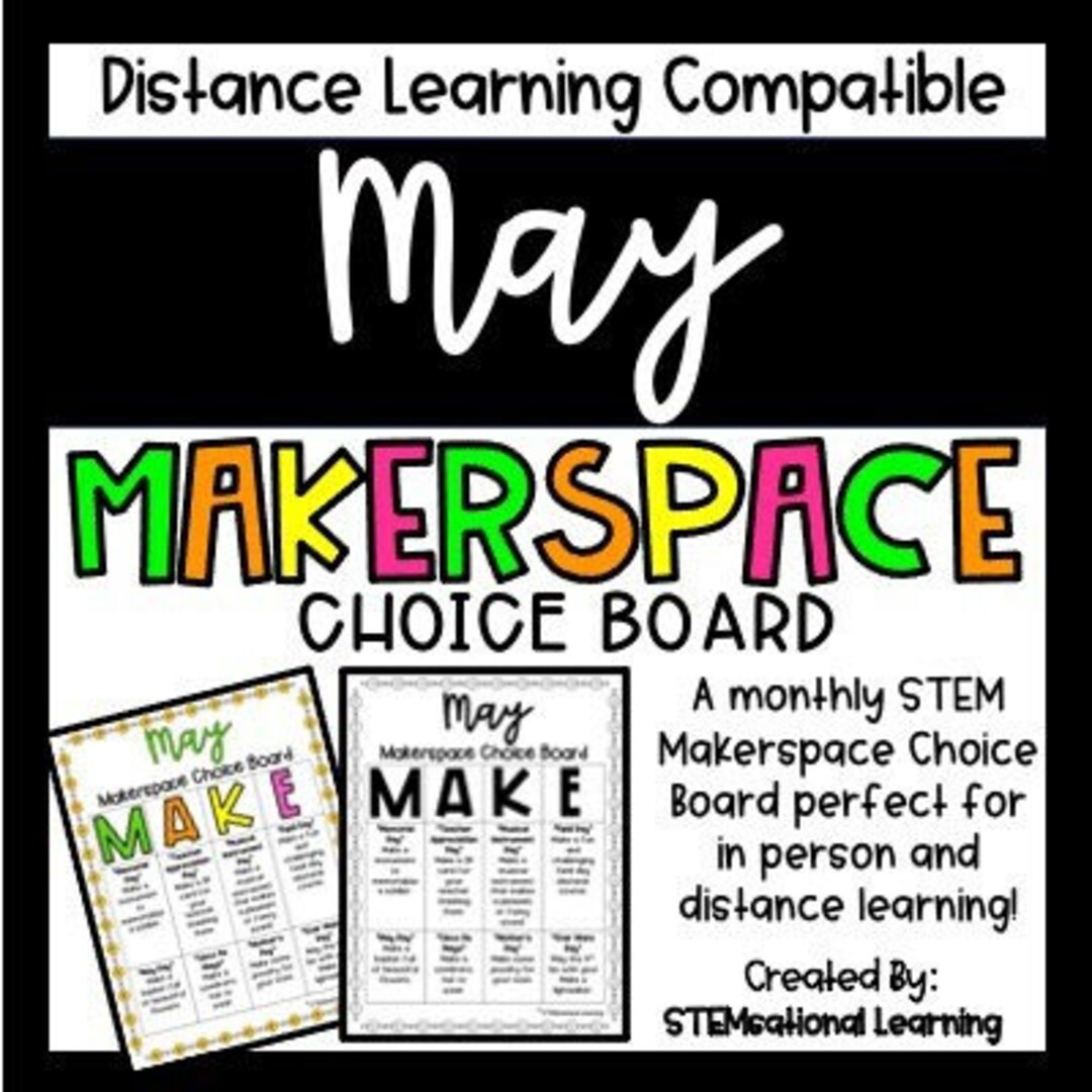 May | Spring Makerspace STEM Choice Board Challenge Activities - Etsy