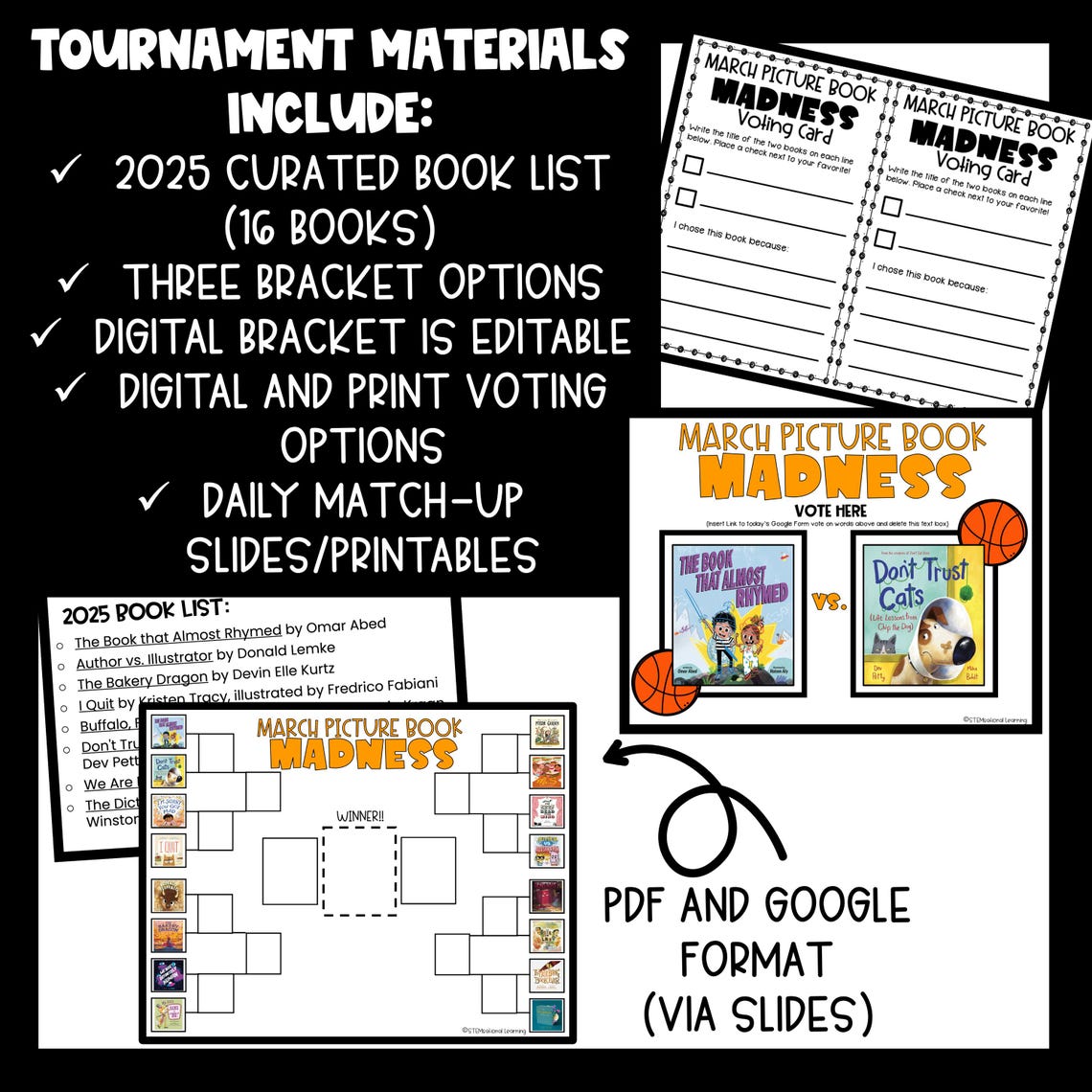 2025 March Madness Reading Challenge Picture Book Tournament Bracket ...