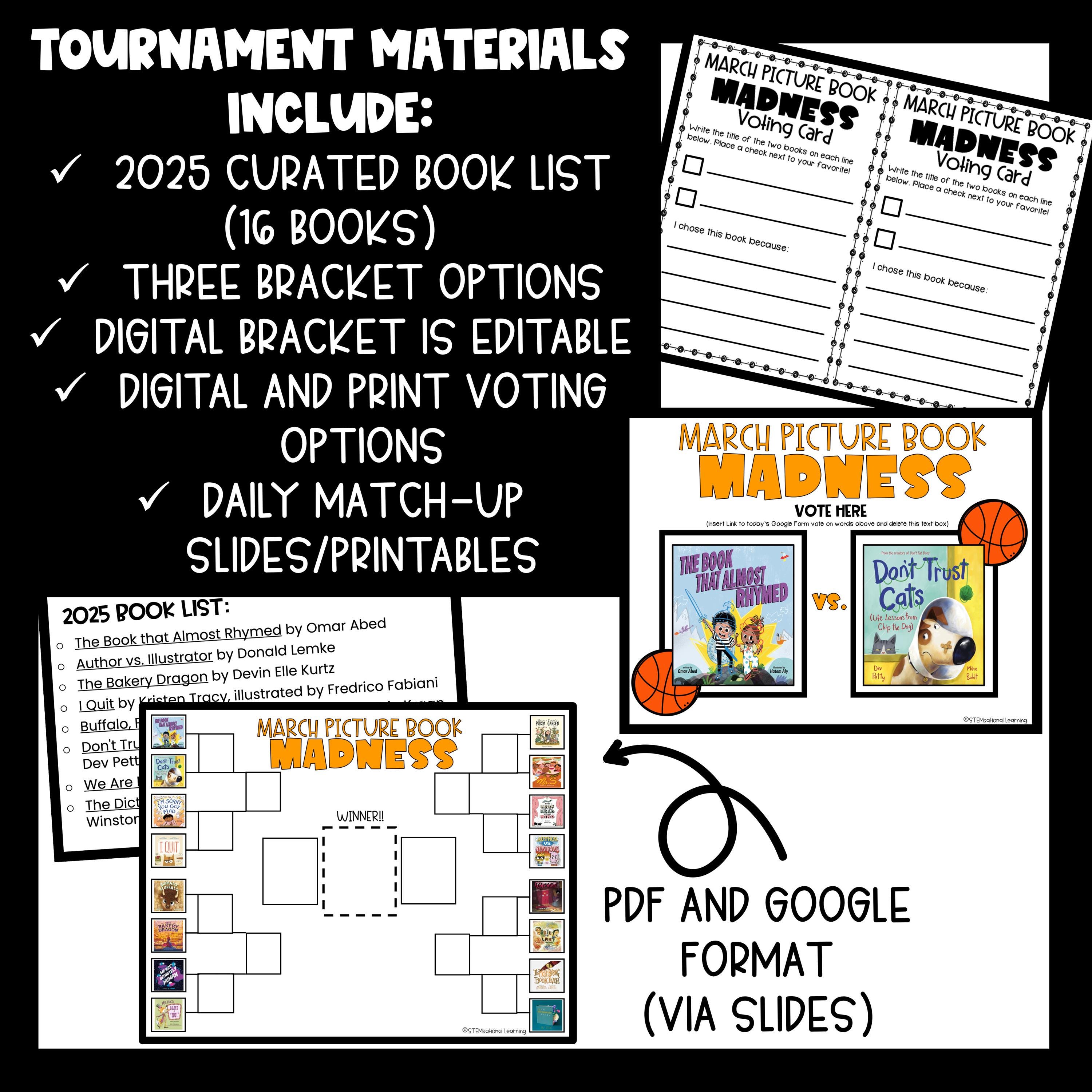 2025 March Madness Reading Challenge Picture Book Tournament Bracket ...