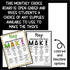 May | Spring Makerspace STEM Choice Board Challenge Activities - Etsy
