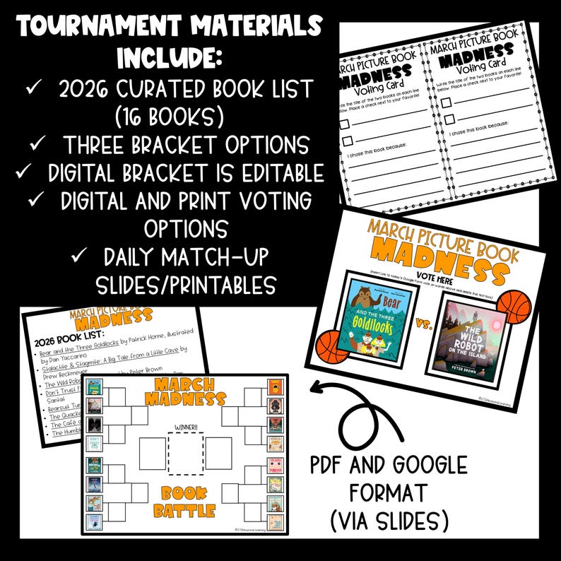 2026 March Madness Reading Challenge Picture Book Tournament Bracket ...
