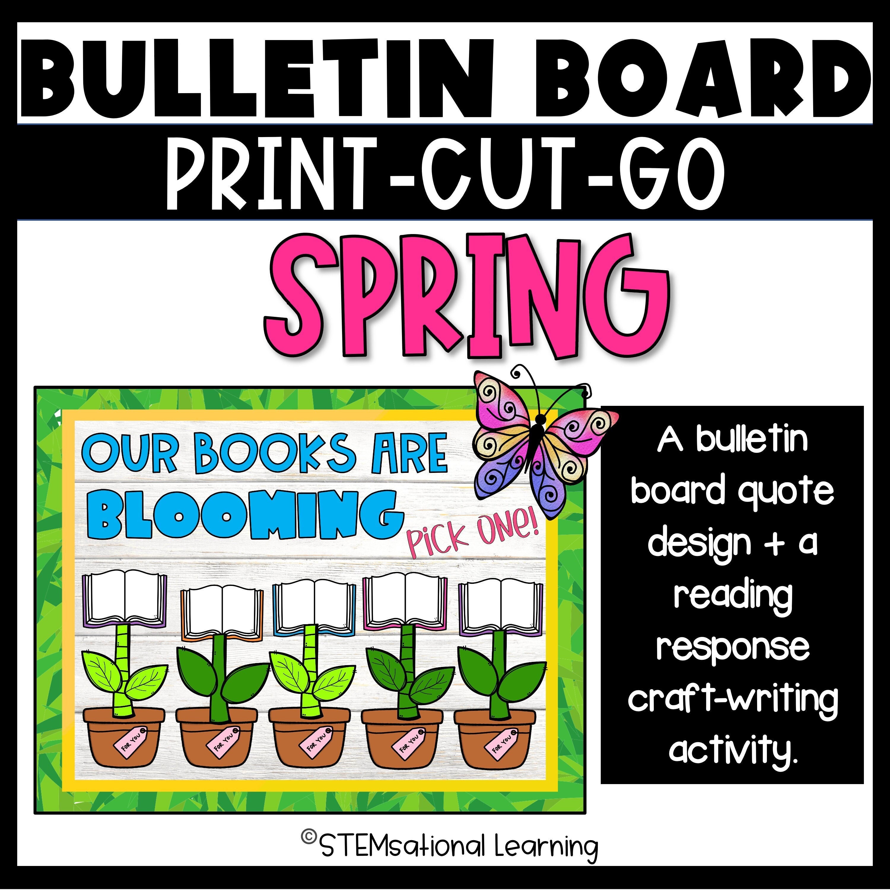 Spring Reading Library Bulletin Board Kit With Writing Response Craft ...