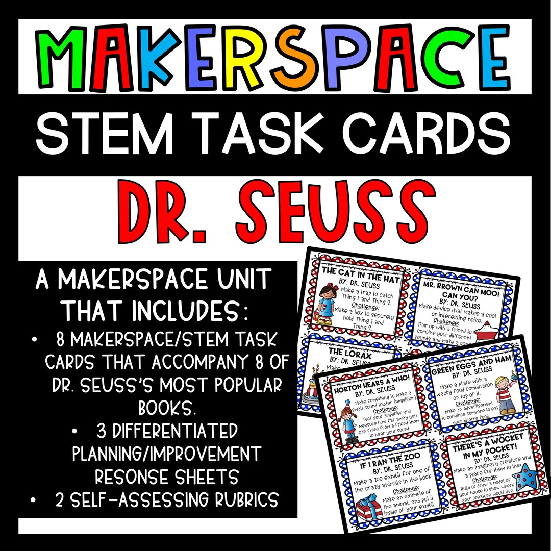 Dr. Seuss STEM Makerspace Task Cards | Read Across America - Etsy