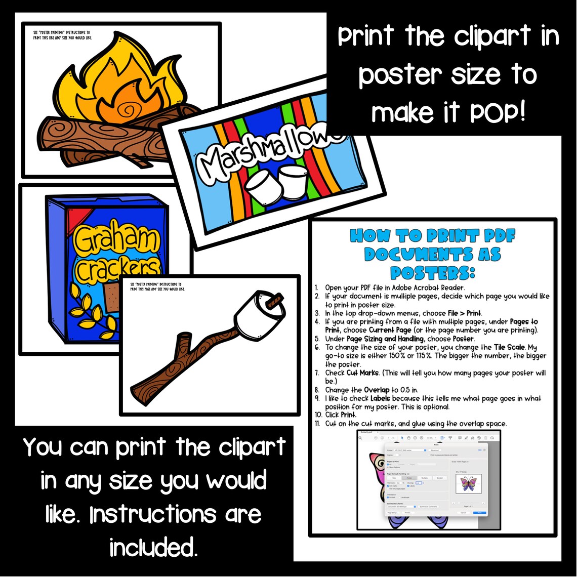 Summer Back to School Camping S'mores Theme Reading Library Bulletin ...