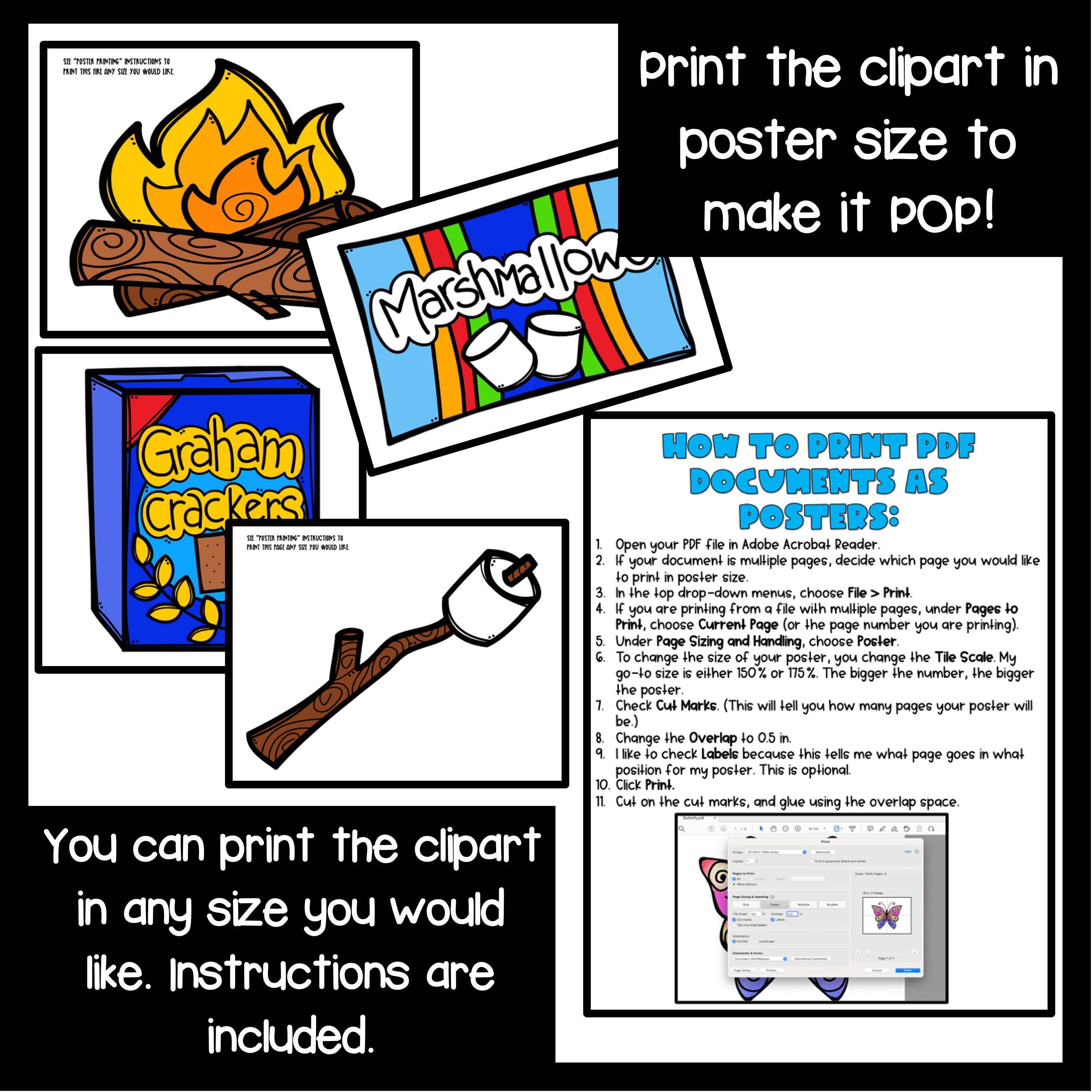 Fall Autumn Camping S'mores Theme Reading Library Bulletin - Etsy