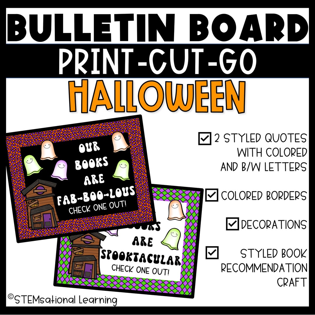 Halloween Fall Bulletin Board Kit Reading Library Door Decor | Books ...