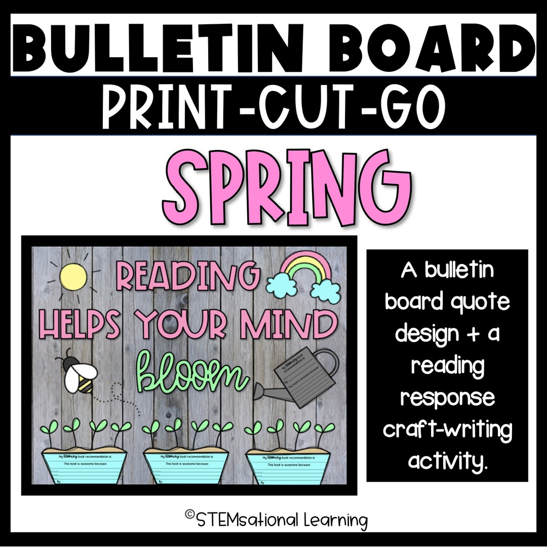 Spring Reading Library Bulletin Board Kit With Writing Response Craft ...