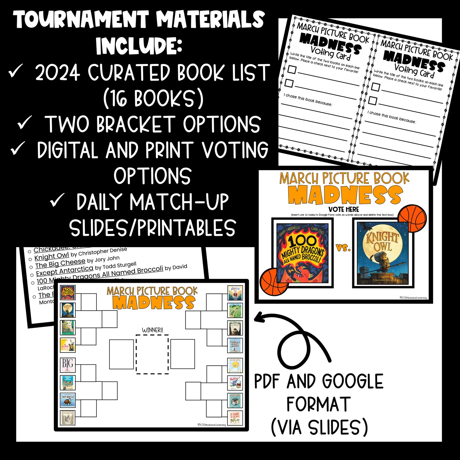 2024 March Madness Reading Challenge Picture Book Tournament Bracket ...
