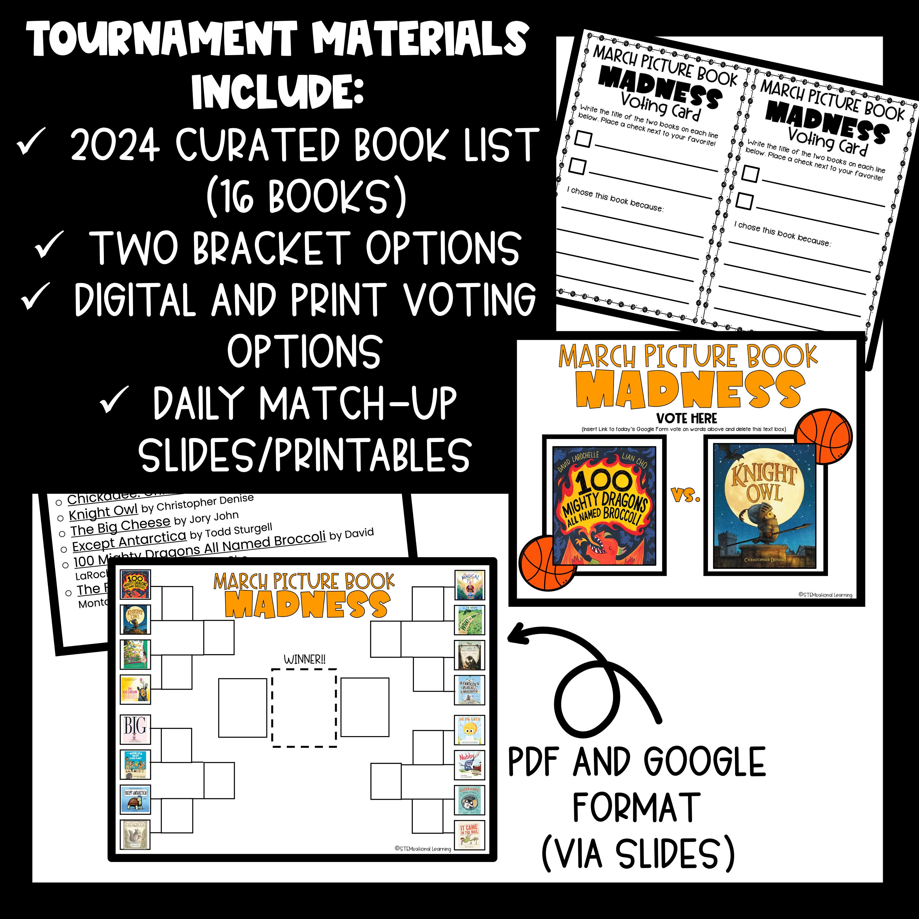 2024 March Madness Reading Challenge Picture Book Tournament Bracket ...
