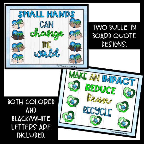 Earth Day Spring Bulletin Board Set and Writing Activities | Door Decor ...