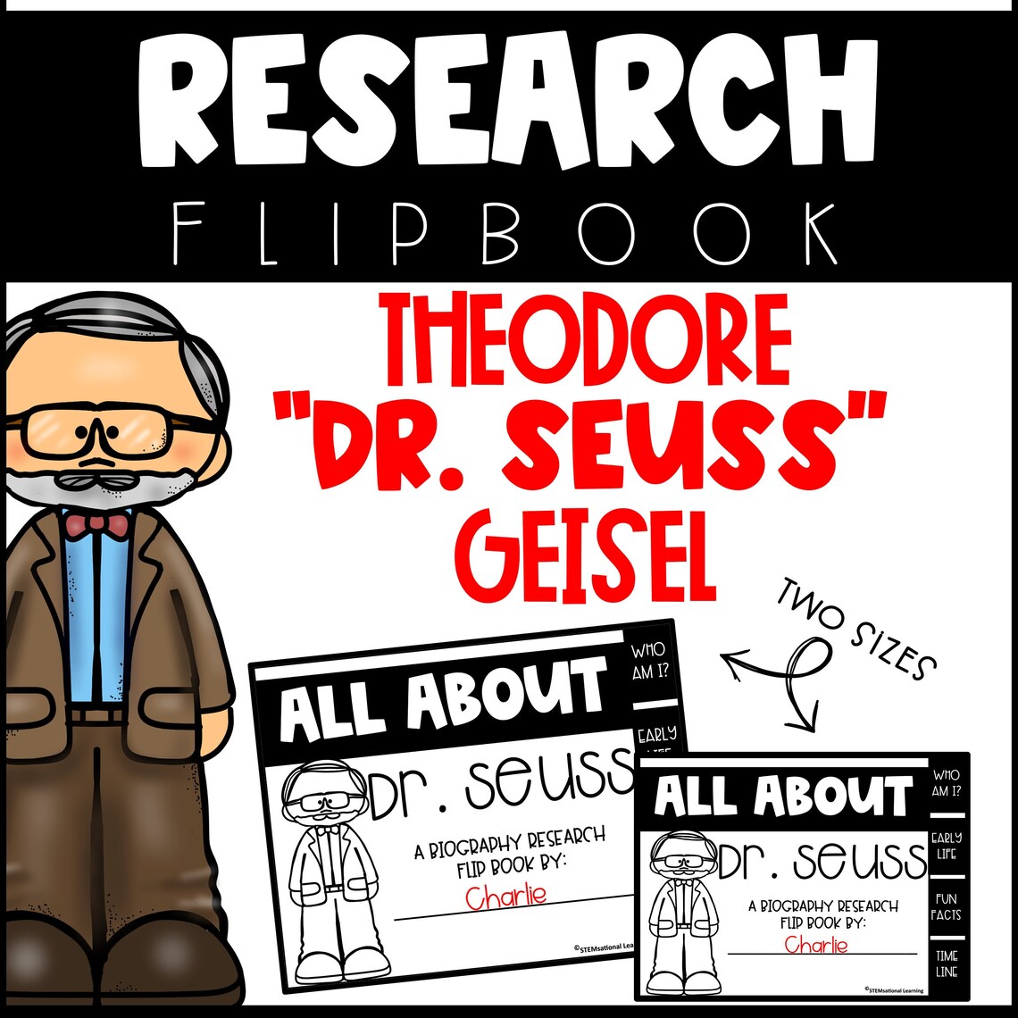 Dr. Seuss Research Biography Flip Book | Read Across America - Etsy