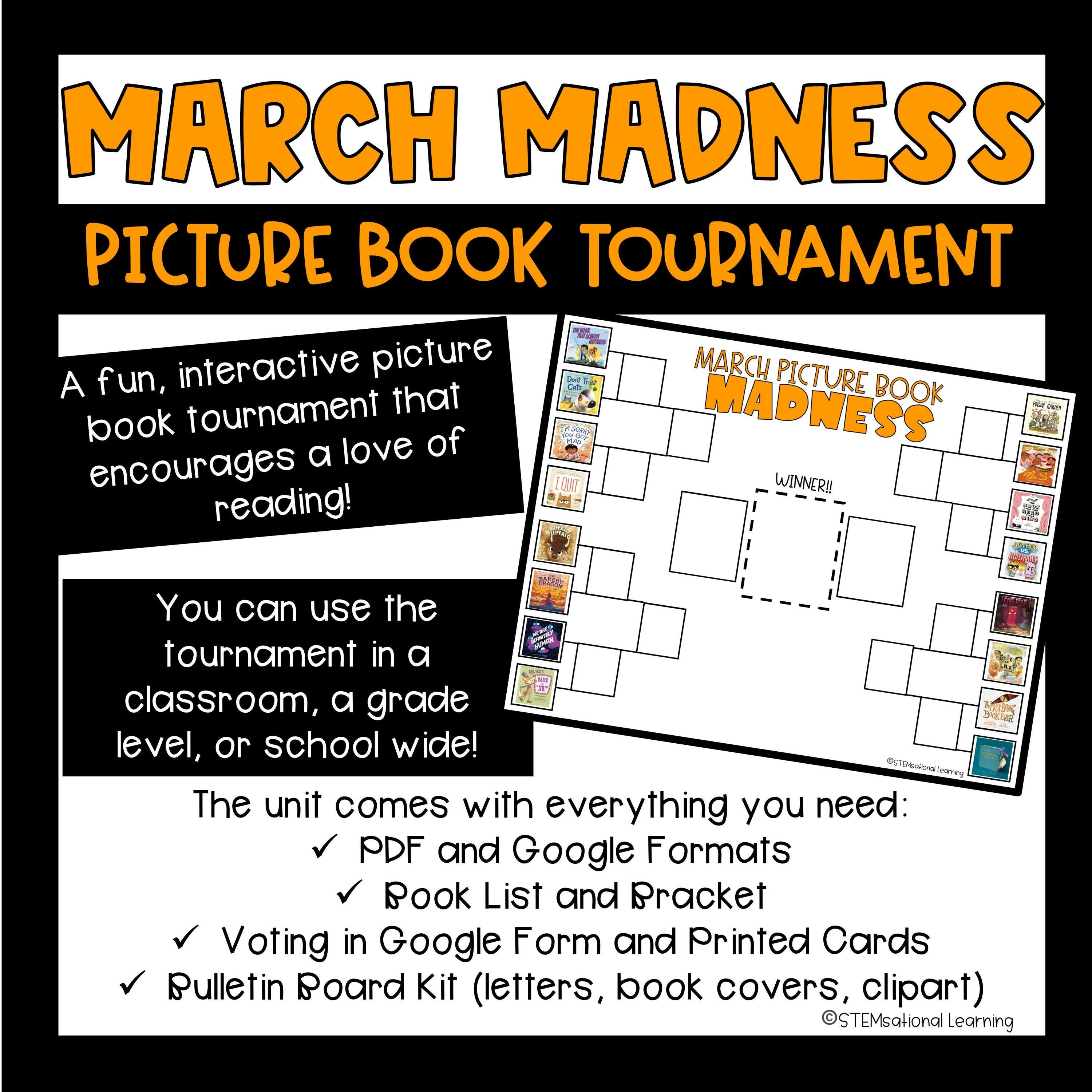 2025 March Madness Reading Challenge Picture Book Tournament Bracket ...
