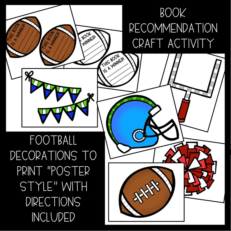 Football Fall Back to School Bulletin Board Kit Reading and Library ...