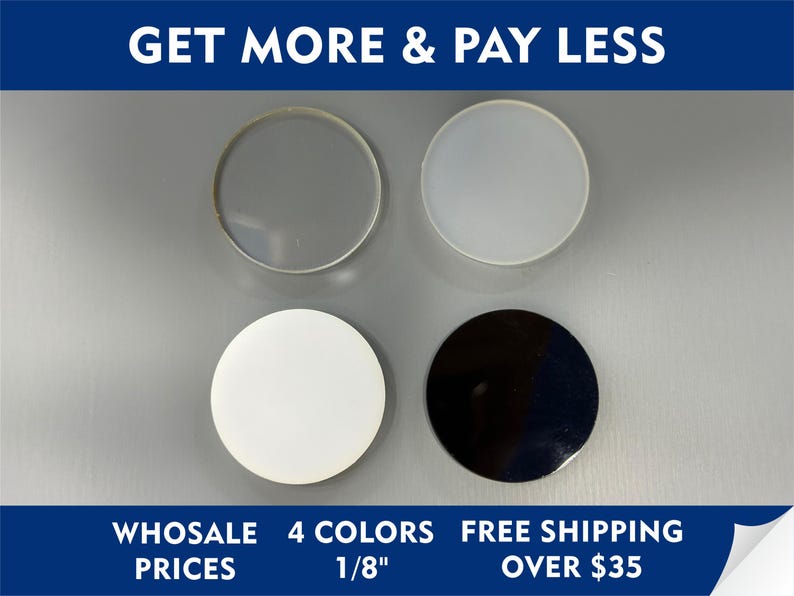 10 / 25 / 50 / 100 Pieces Clear Acrylic Round Circle Discs DIY ...