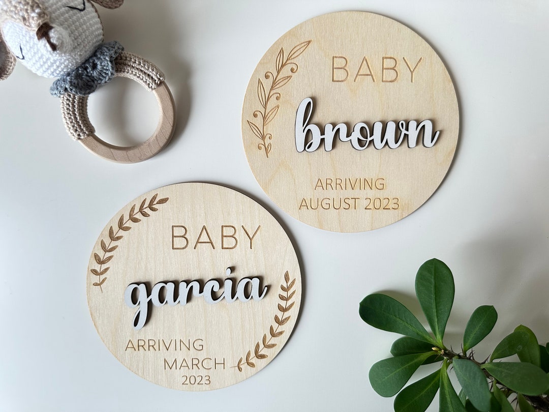 Pregnancy Announcement Plaque, Birth Announcement, Baby Arriving, Baby ...