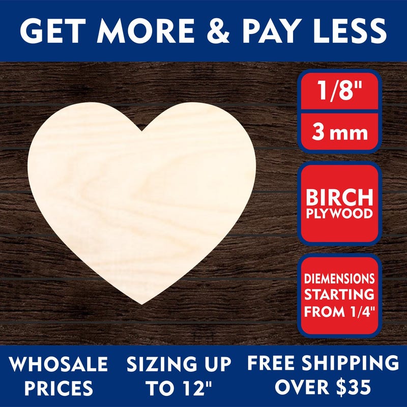 Small Wood Heart Cutout - Etsy
