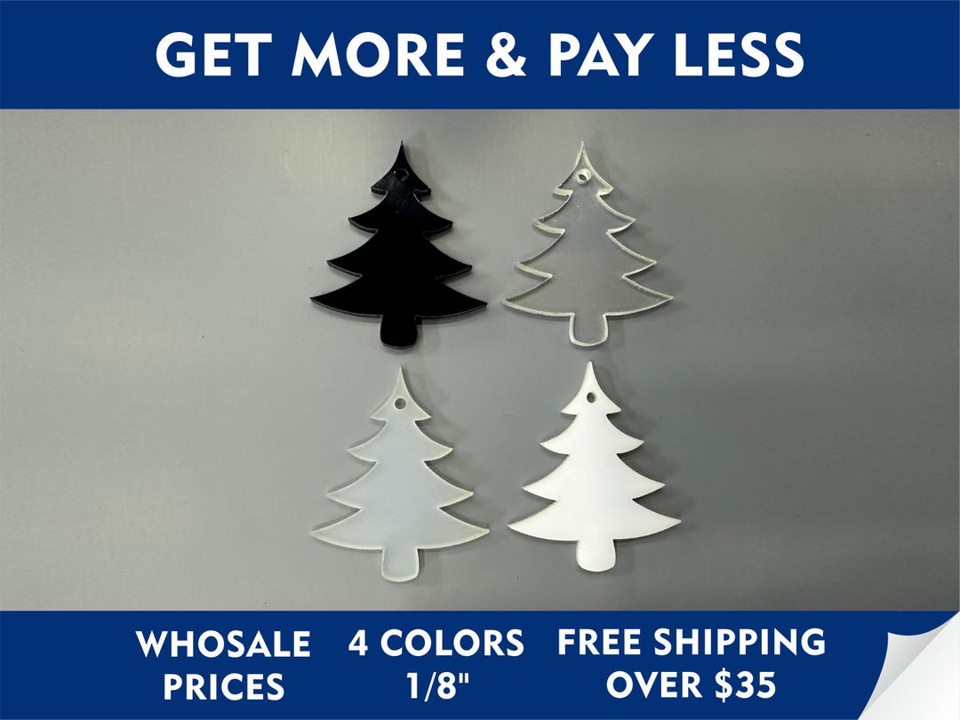 10 / 25 / 50 /100 Pieces Clear Acrylic Christmas Tree Ornament DIY ...