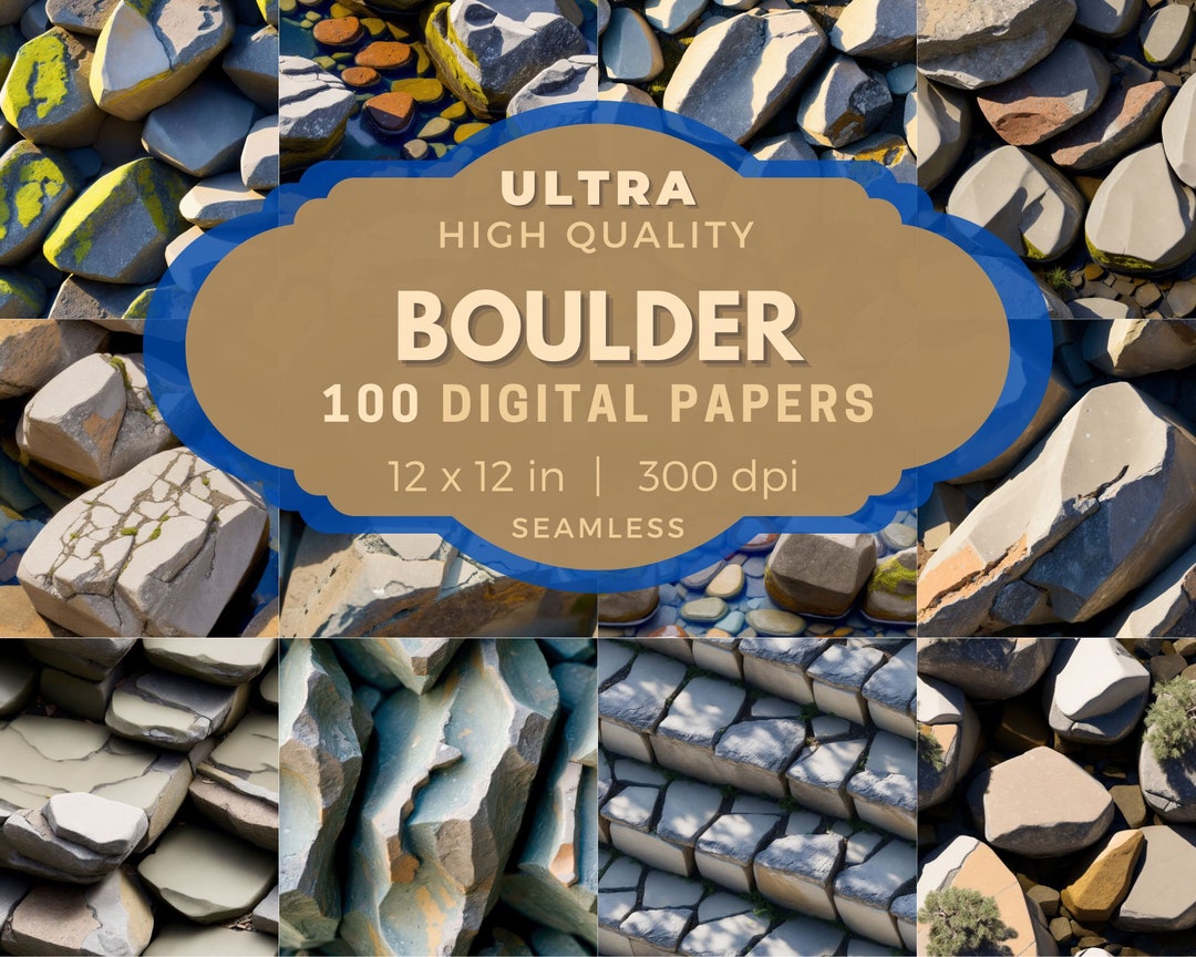 100 Boulder Digital Paper Pack, ULTRA High Quality - Etsy