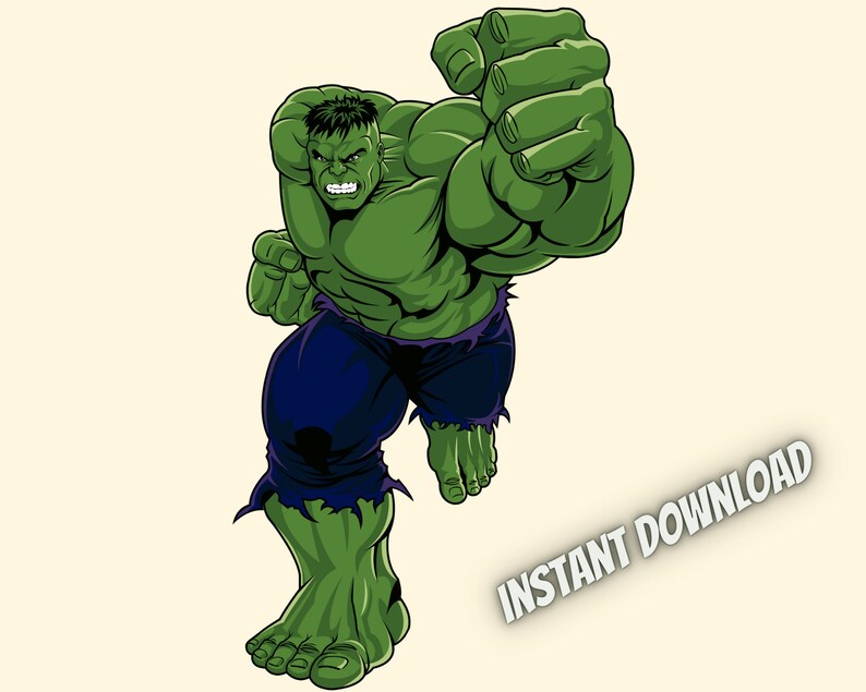 Hulk PNG Digital Download Hulk Comics Punching - Etsy