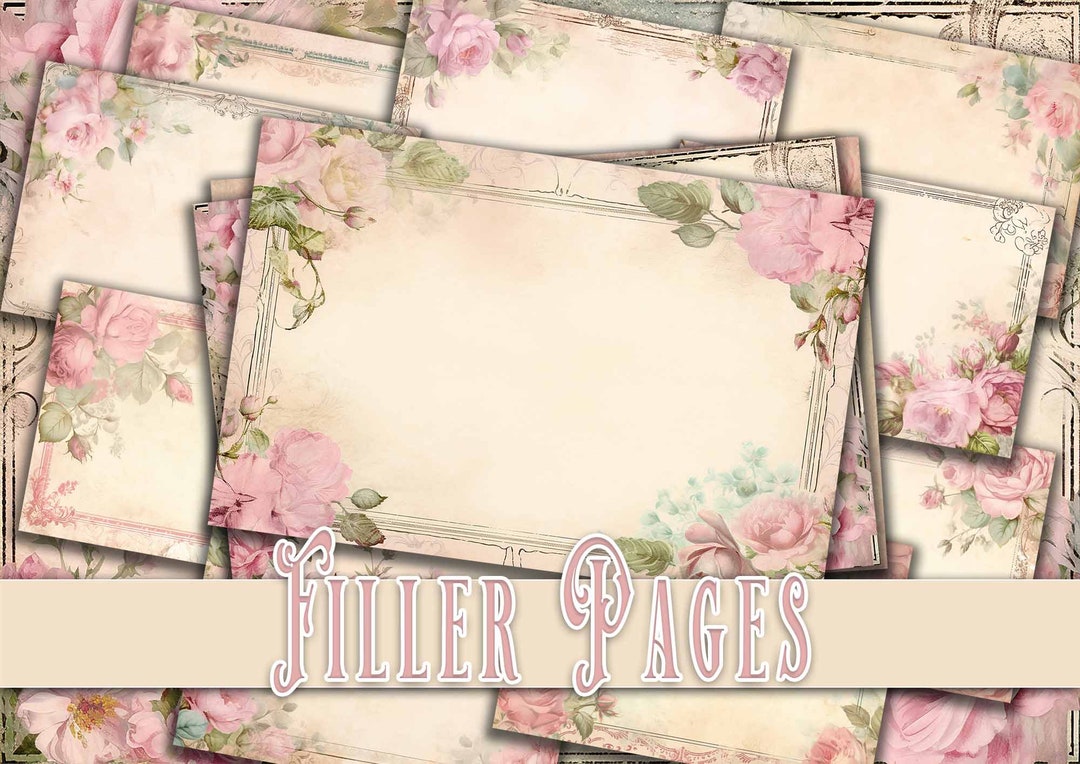 Filler Pages Junk Journal Digital Kit Vintage Pages Printable Media ...