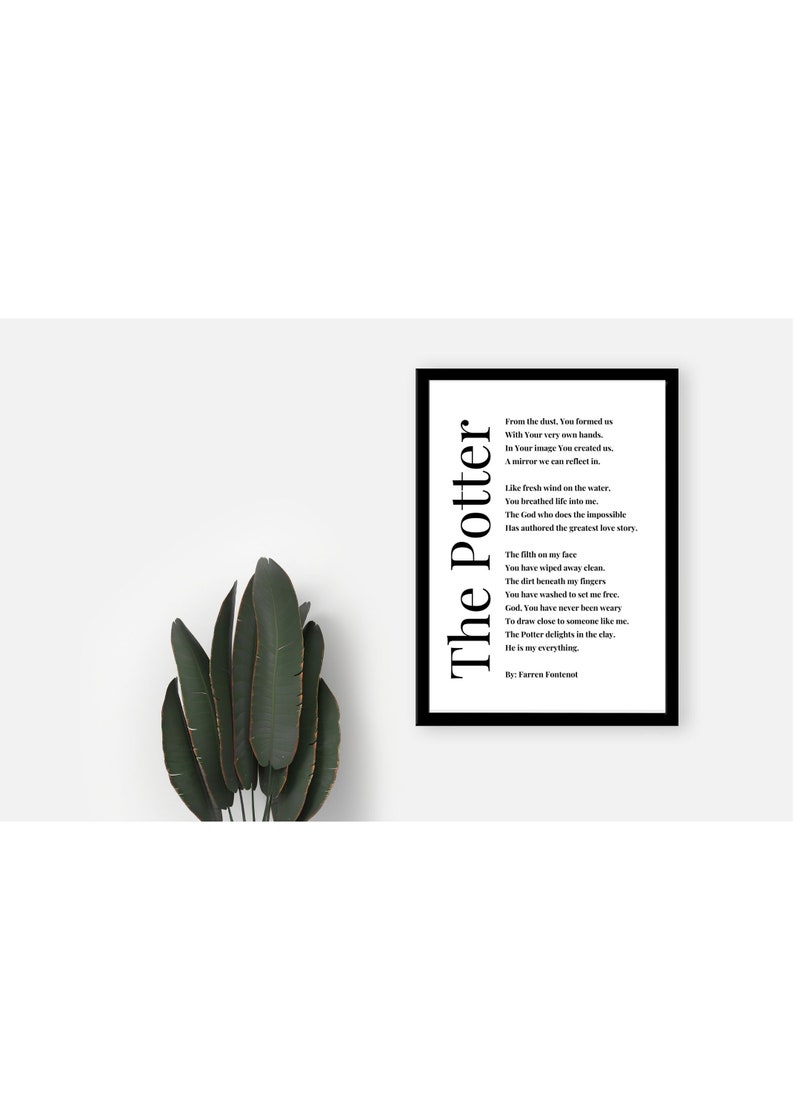 The Potter Poem White by Farren Fontenot - Etsy