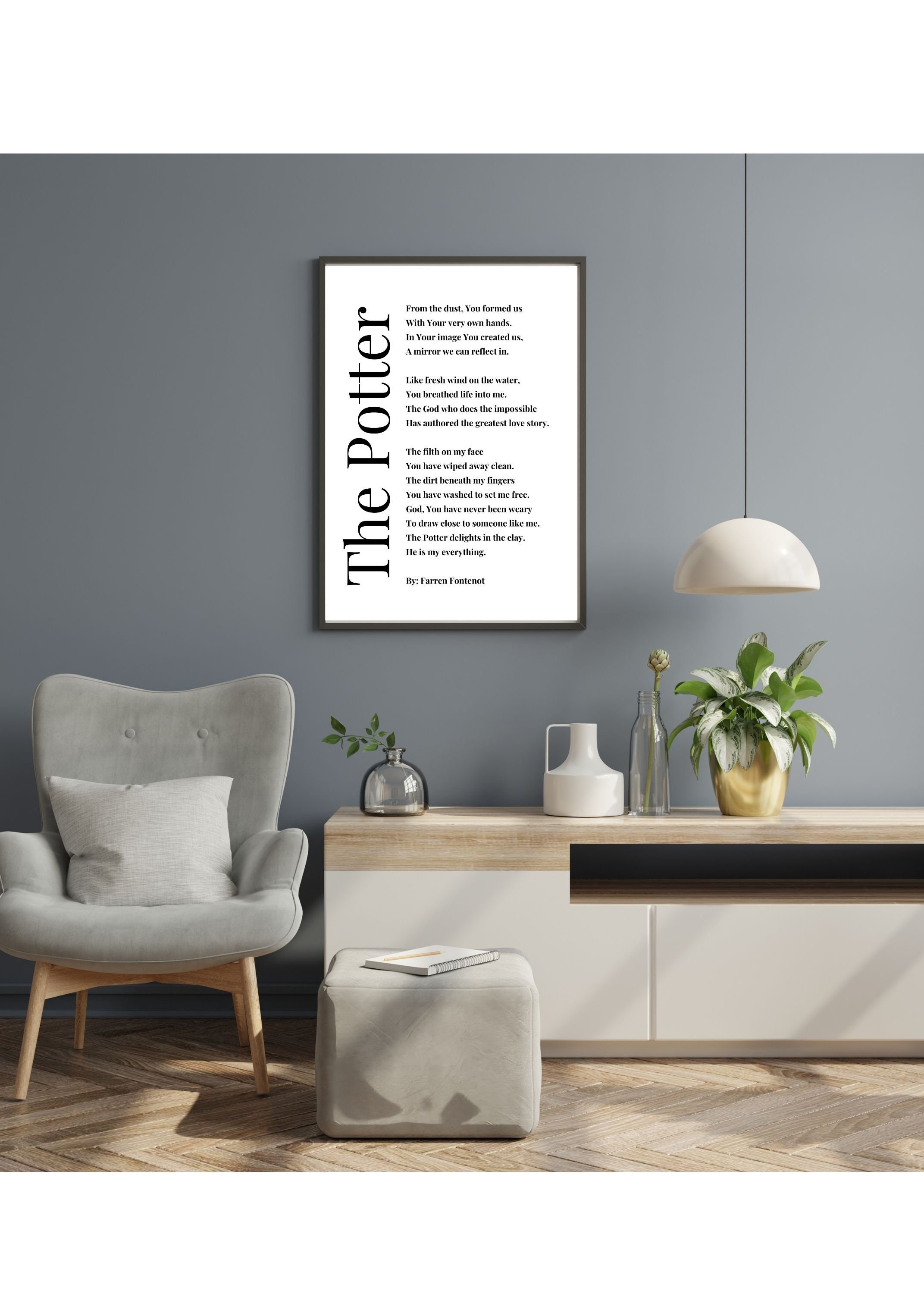 The Potter Poem White by Farren Fontenot - Etsy