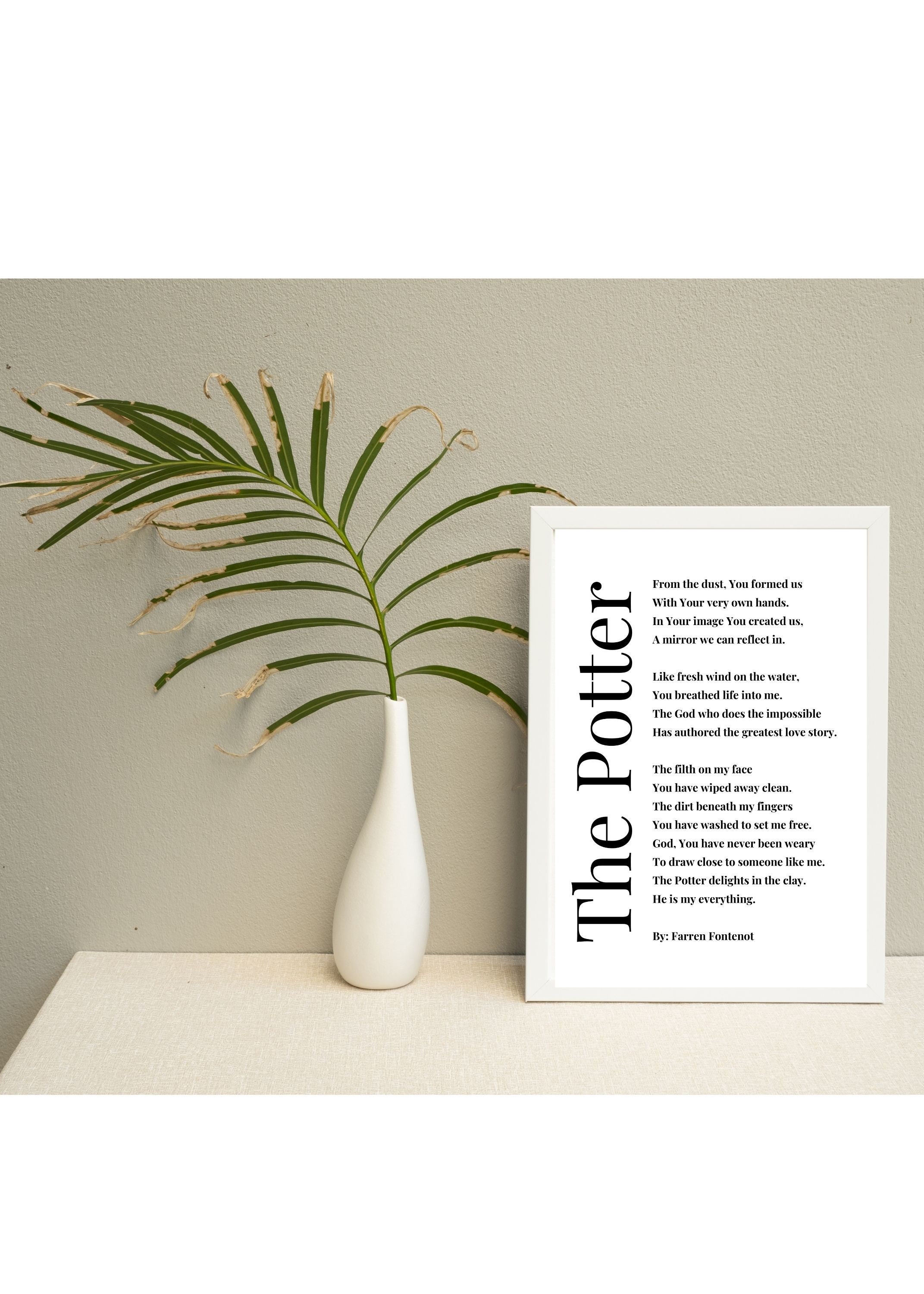 The Potter Poem White by Farren Fontenot - Etsy