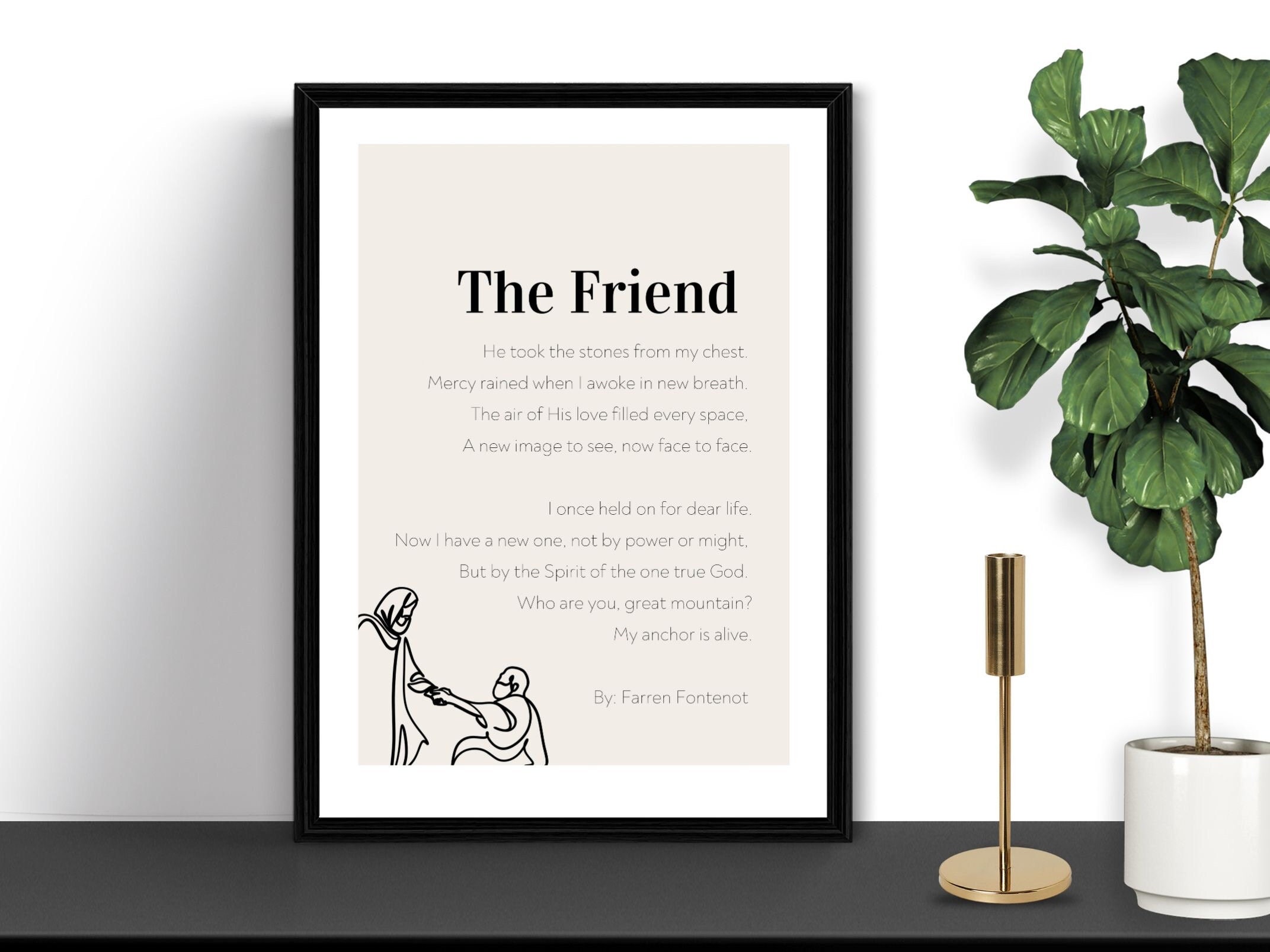 The Friend Poem Beige by Farren Fontenot - Etsy