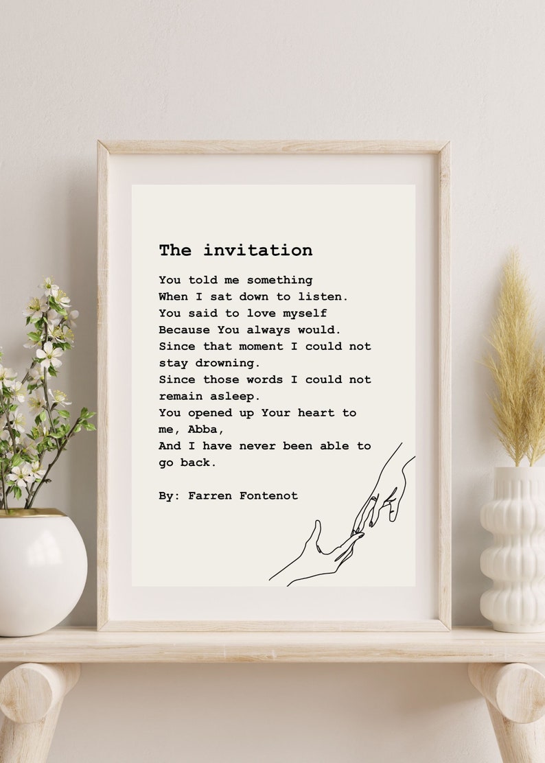 The Invitation Poem Beige by Farren Fontenot - Etsy