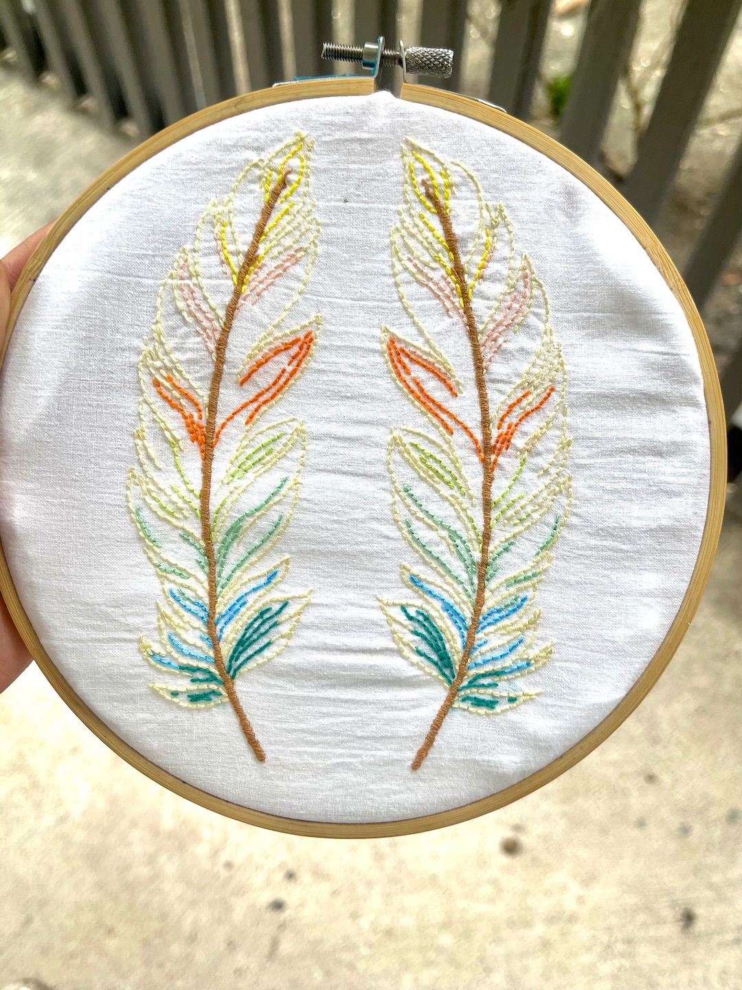 Feather Embroidery, Hand Embroidery Pattern PDF, Digital Download ...