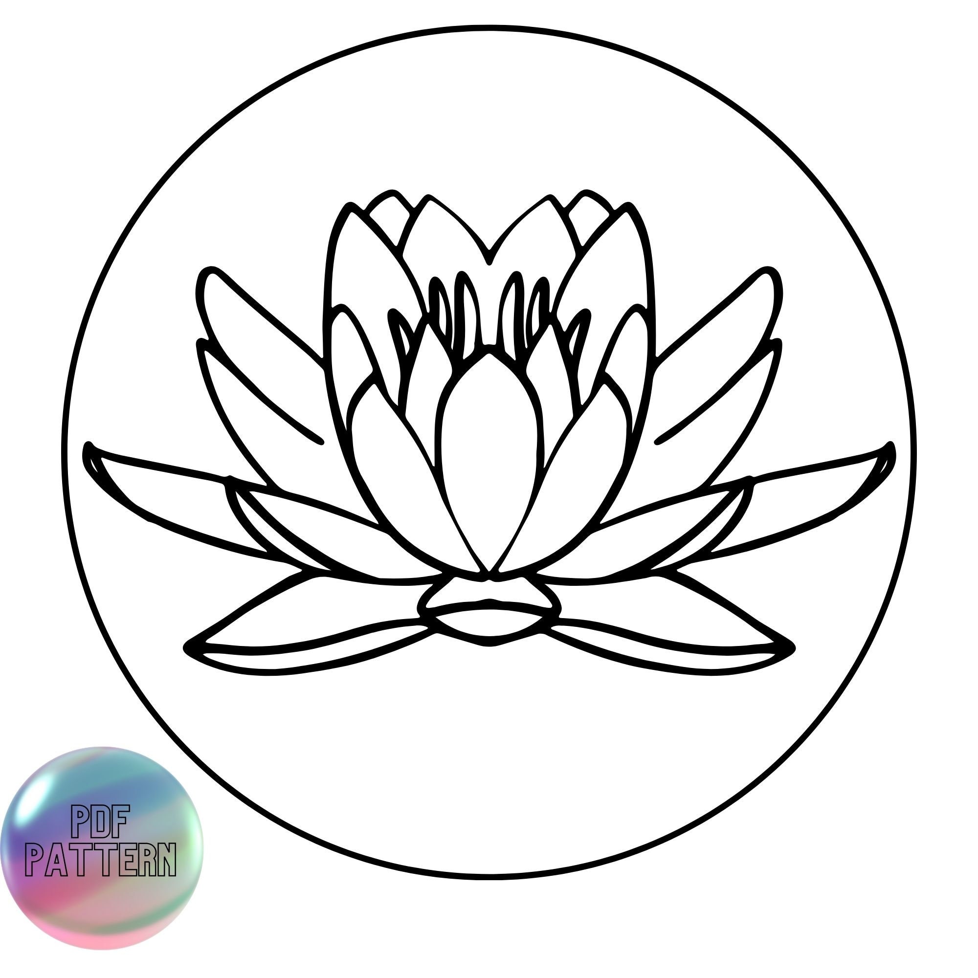 Lotus Flower Hand Embroidery Pattern: Beginner DIY (PDF Digital ...