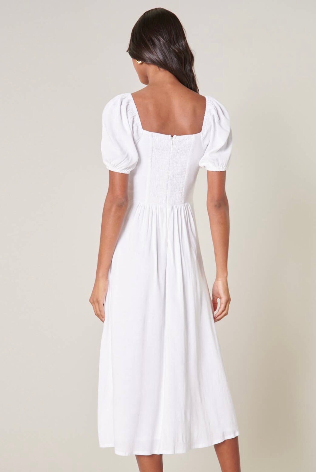 Puff Sleeves Midi Dress - Etsy