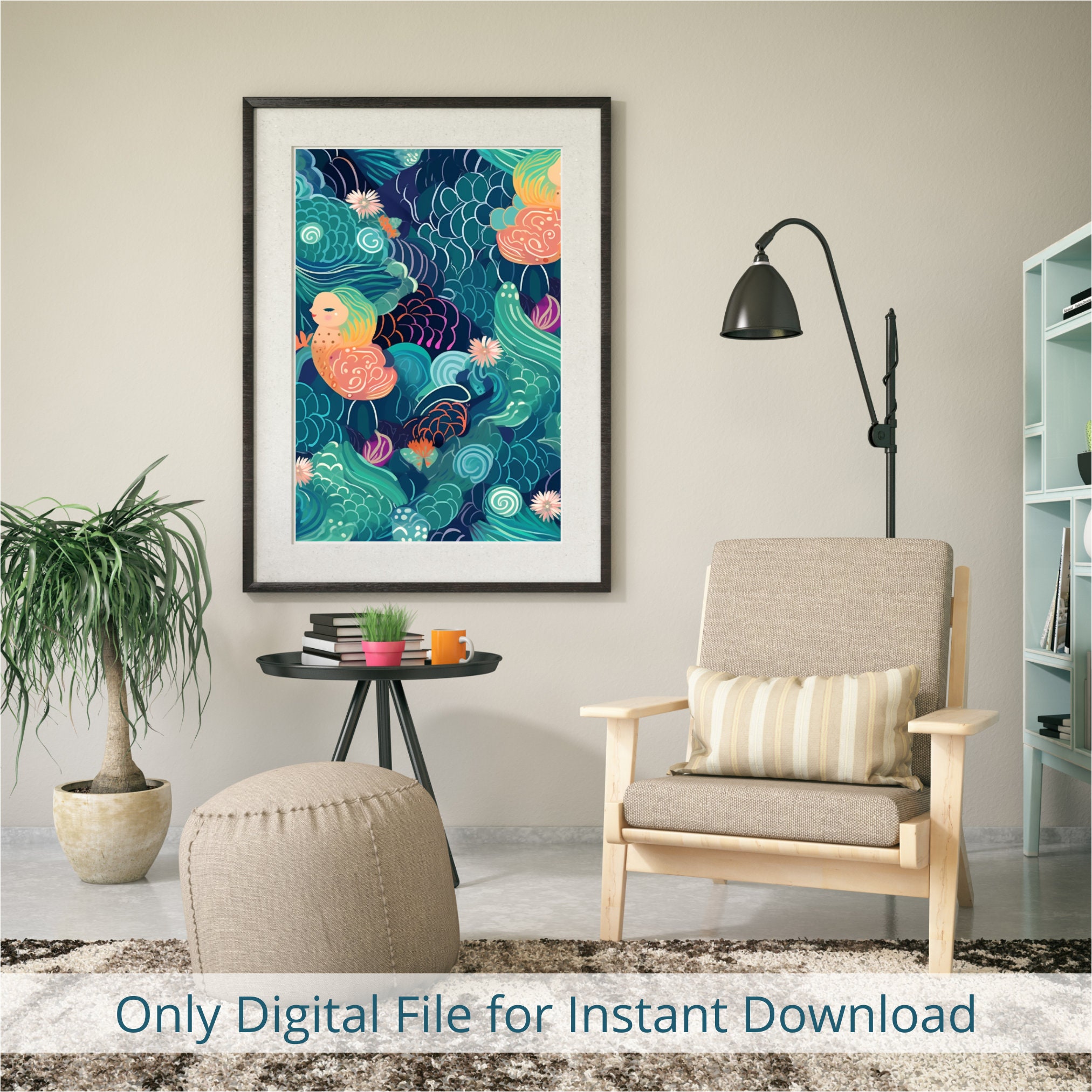 Mermaid Textures, Whimsical Colors for Backgrounds, Seamless Patterns ...