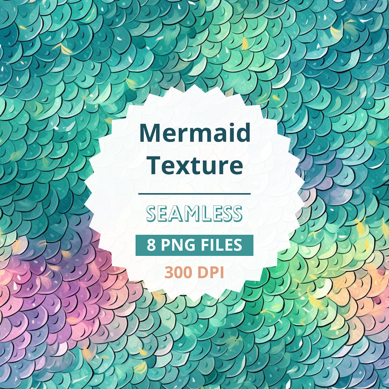 Mermaid Textures, Whimsical Colors for Backgrounds, Seamless Patterns ...