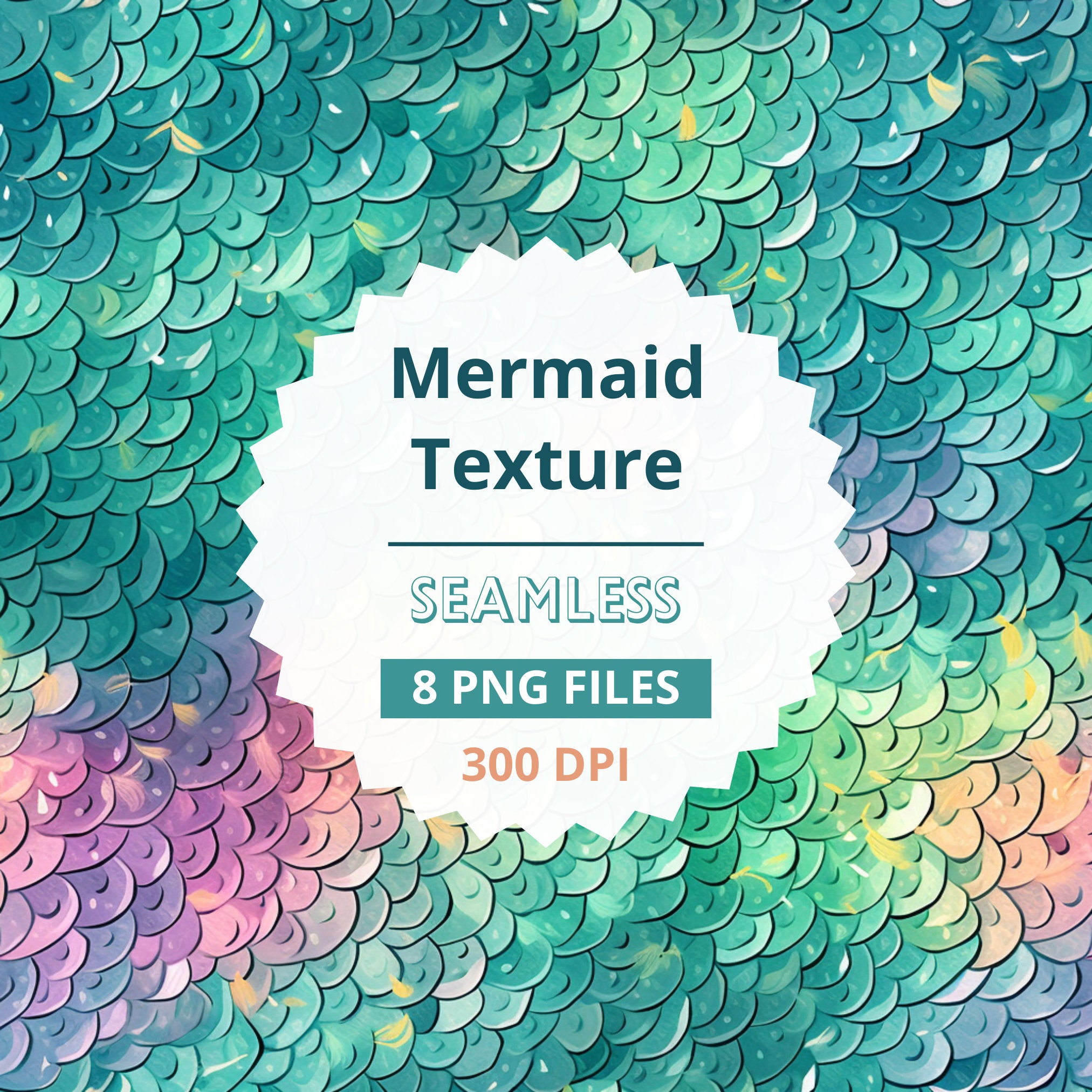 Mermaid Textures, Whimsical Colors for Backgrounds, Seamless Patterns ...