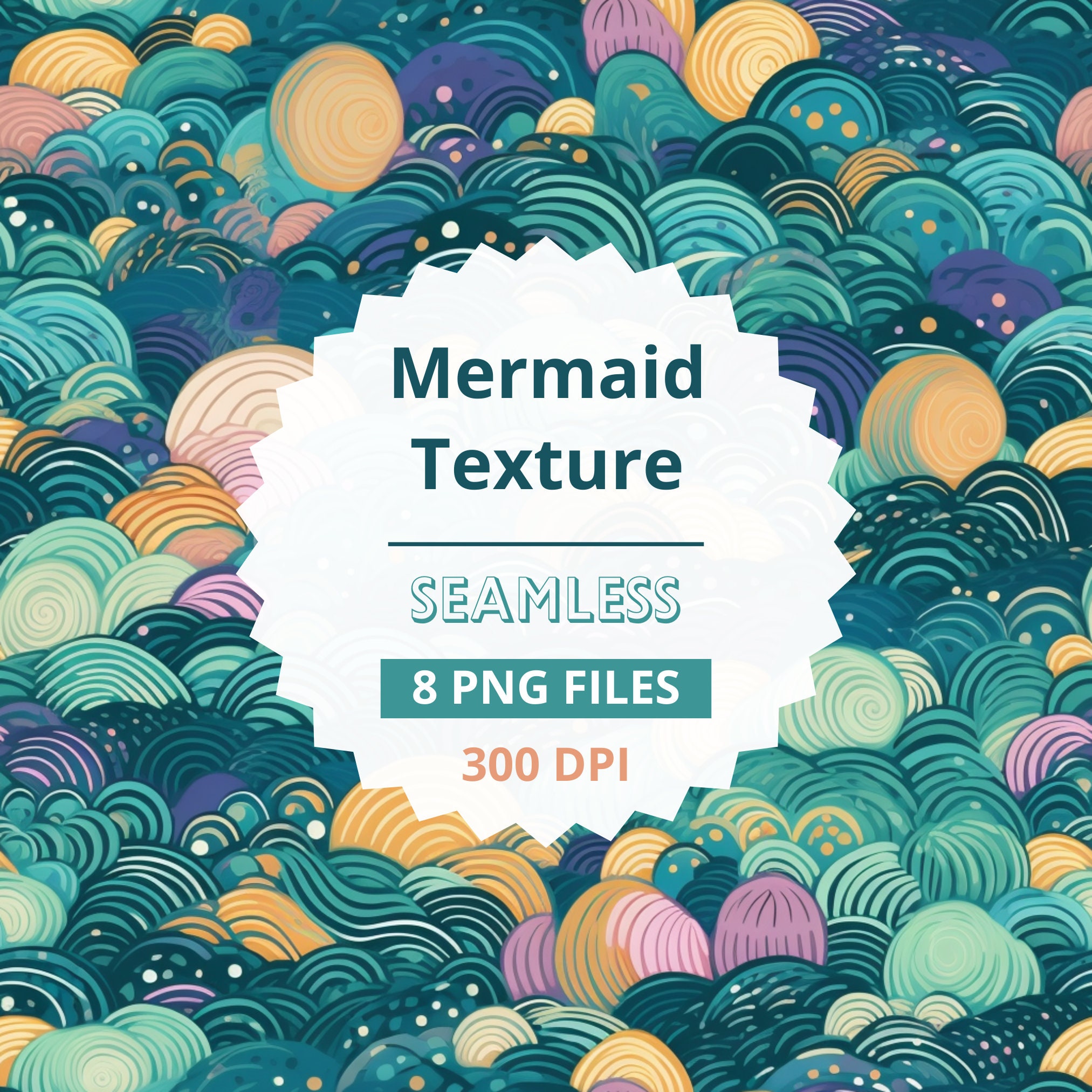Mermaid Textures, Whimsical Colors for Backgrounds, Seamless Patterns ...