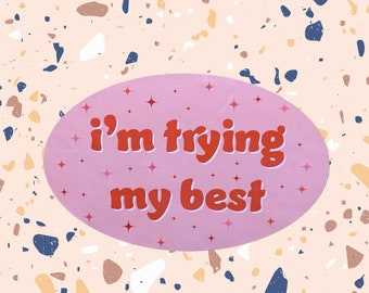 Cat Thumbs up Crying I'm Trying My Best Funny Tee Funny T-shirt Meme ...