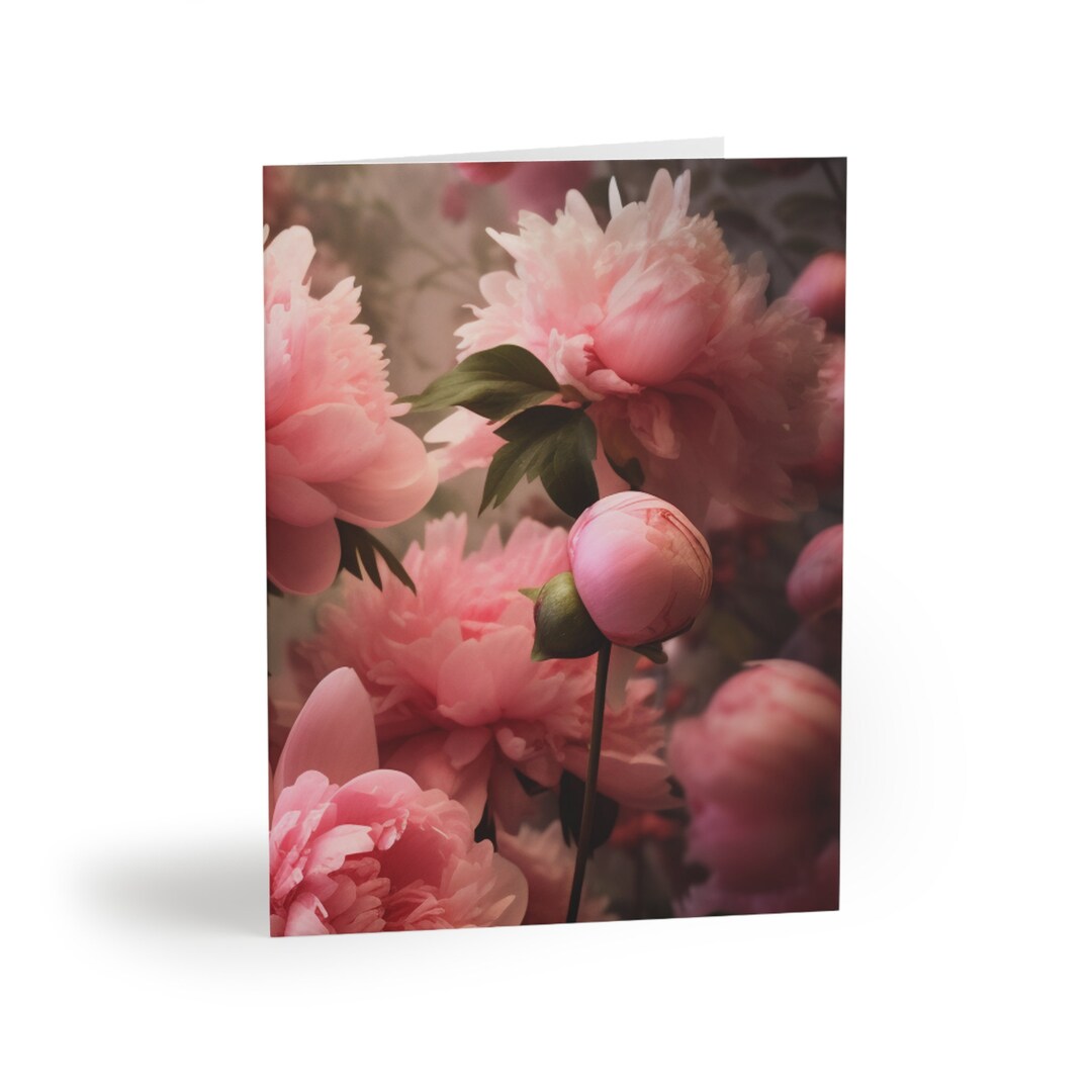 Peonies in Bloom Greeting Cards 8, 16, and 24 Pcs - Etsy