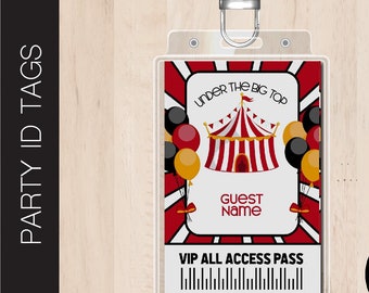 Editable BASKETBALL Party ID Tag | Vip All Access Pass | ID Badge ...