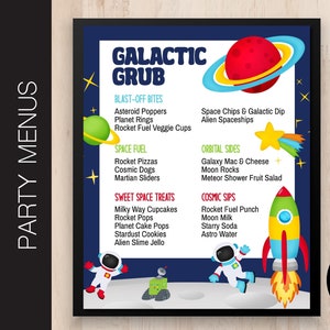 Editable OUTER SPACE Party Menu | Food Menu | Drink Sign | Concessions ...