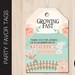 Printable GROWING Party Favor Tags | Party Gift Tag | Goodie Bag Tag ...