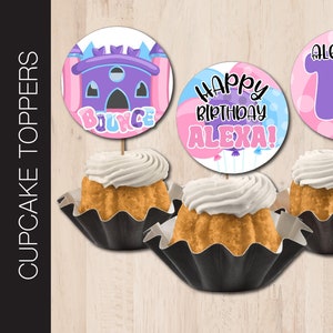 Printable BOUNCE HOUSE Party Cupcake Topper | Birthday Party | Food ...