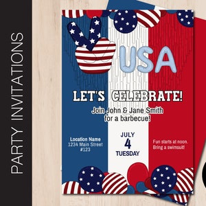 Editable PEACE USA Party Invitation | 4th of July | Memorial Day ...