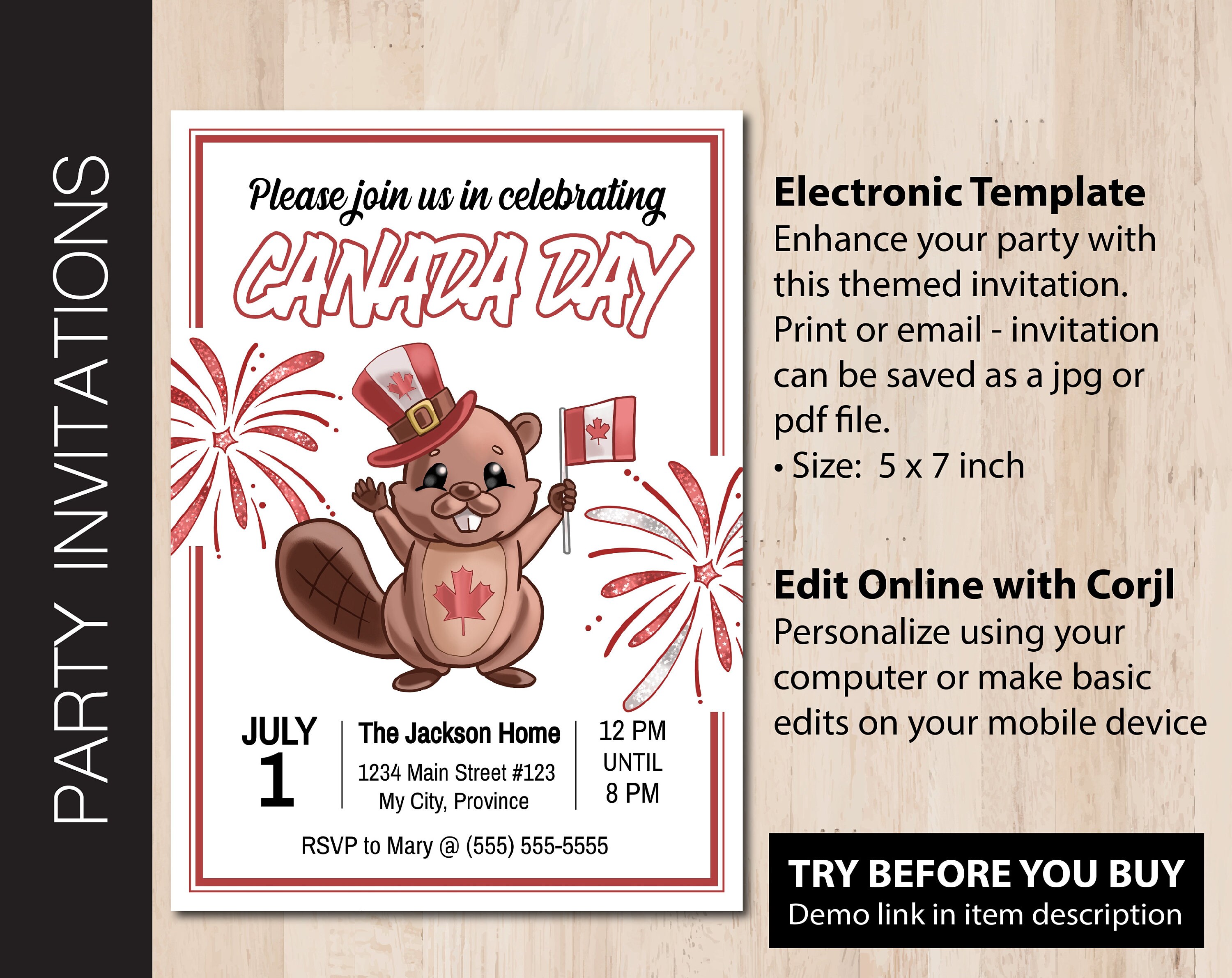 Editable CANADA DAY Party Invitation | Canada Day BBQ Invite | Canada ...
