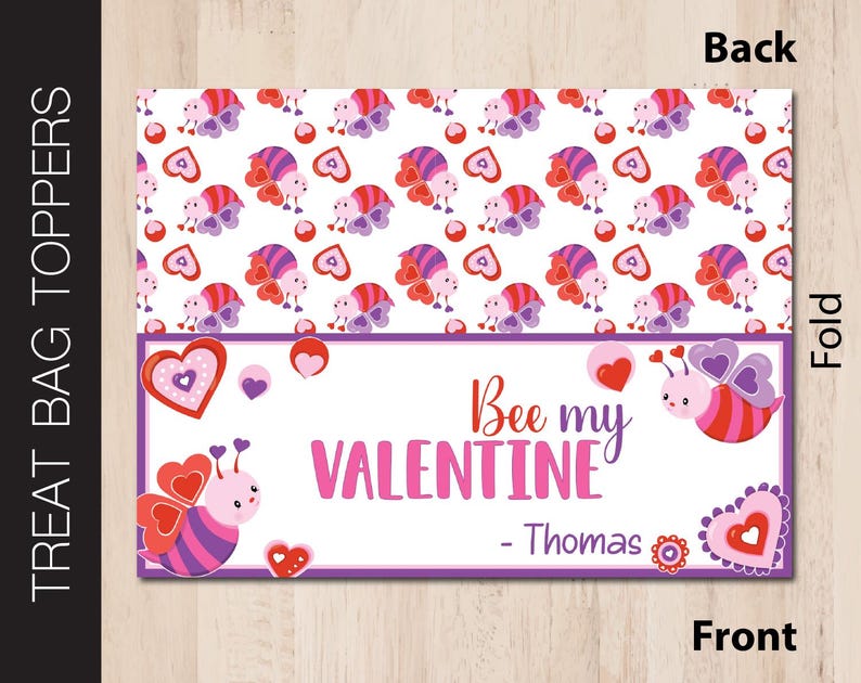Editable VALENTINES DAY Treat Bag Topper | V-day Candy Bag | Cupid Day ...
