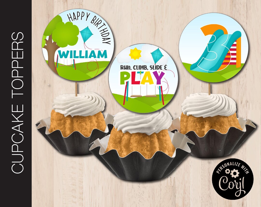 Printable PLAYGROUND Party Cupcake Topper | Birthday Party | Food Picks ...