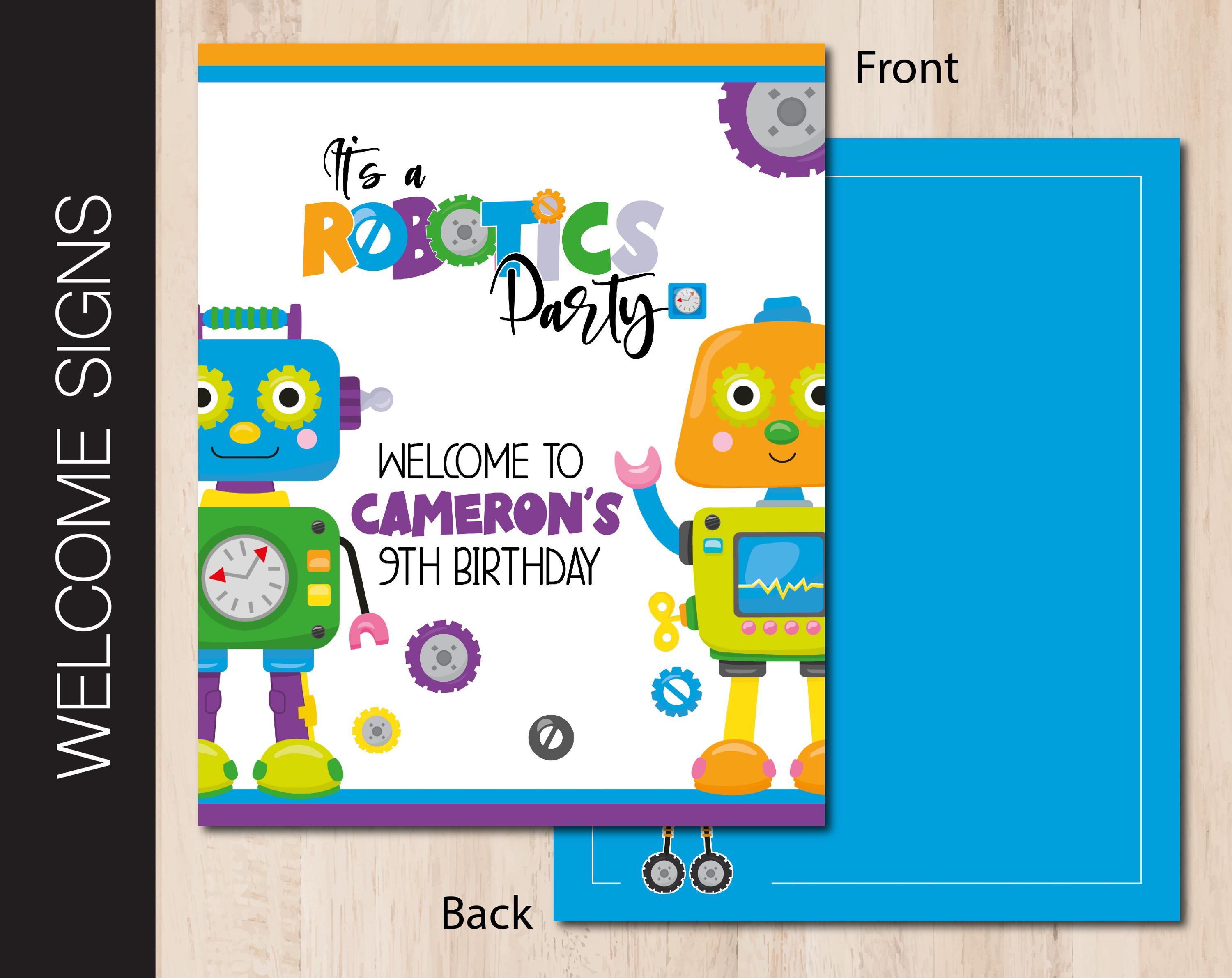 Editable ROBOTICS Party Welcome Sign | Reception Sign | Entrance ...