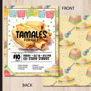Editable Tamale Sale Flyer | Custom Tamales for Sale Event Invitation ...