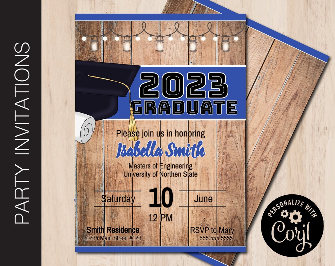Editable GRADUATION Party Invitation High School College - Etsy